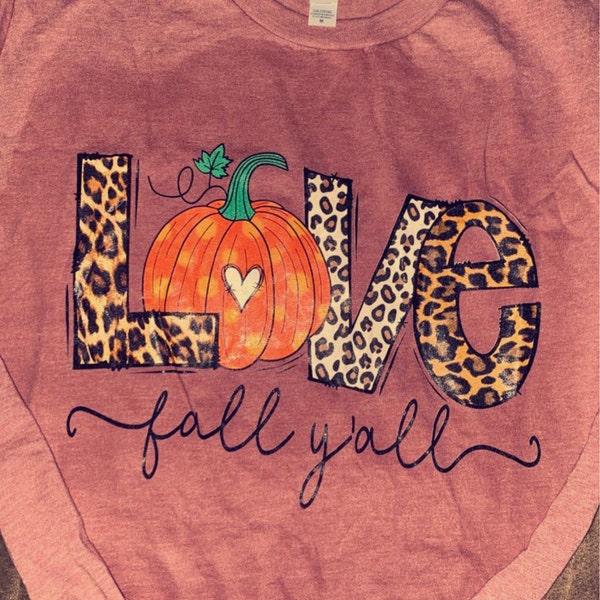 Love Fall Y'all Shirt, Leopard Print Fall Shirt, Thanksgiving,hello ...