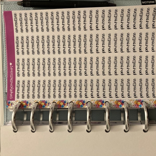 AM PM ROUTINE Script Stickers | Planner Stickers | Functional Stickers ...