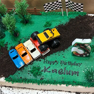 Monster Truck Cake Kit / Big Truck Crushing Cars Birthday / DIY Easy ...