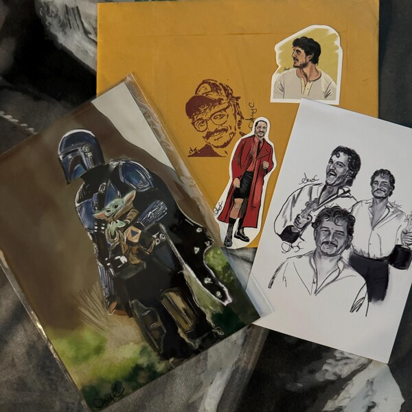 Pedro Pascal ~ Pink Acacius - Print of Original Painting - Etsy