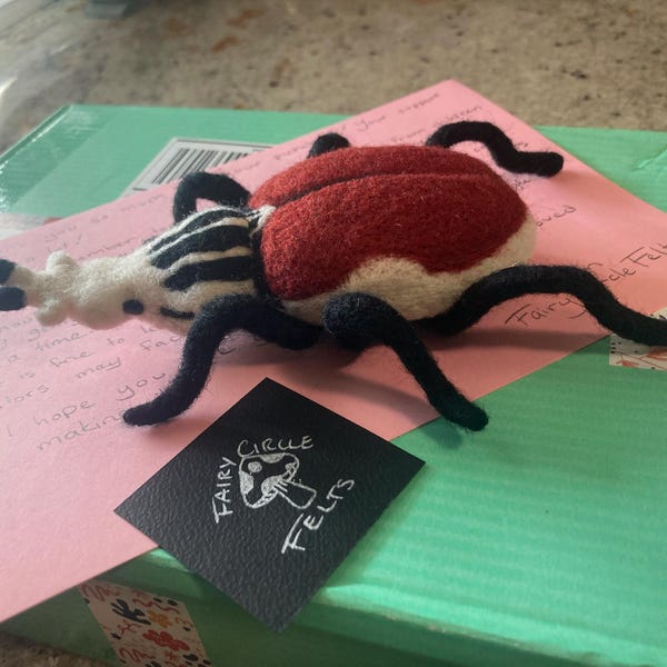 Hercules Beetle Figure - Needle Felted, Handmade, Nature Inspired - Etsy