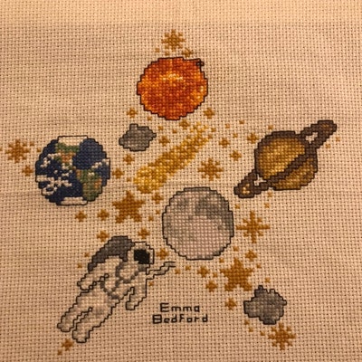 Space Star Cross Stitch Pattern astronaut Version Astronomy, Stars ...
