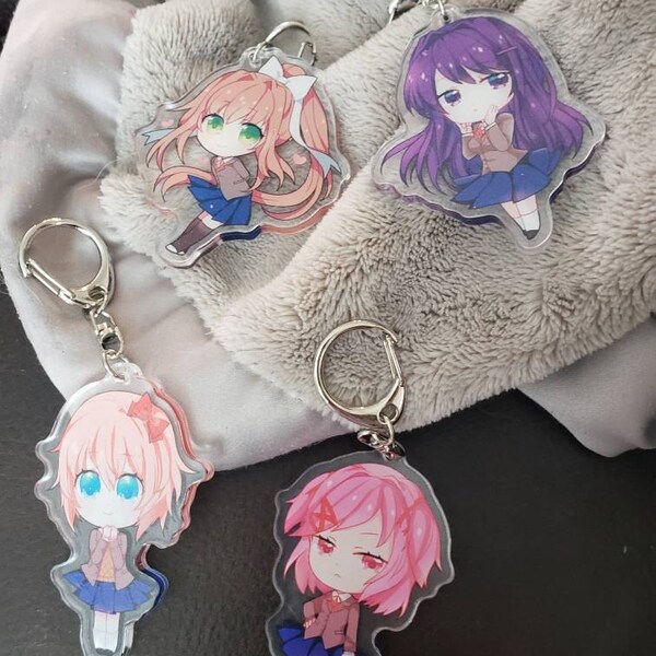 Doki Doki Literature Club+ Charm Keychains - Monika Sayori Yuri Natsuki ...