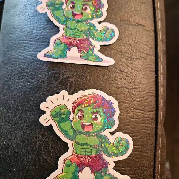 Baby Hulk Holographic Sticker, Hulk Decal, Marvel Sticker, Baby Hulk ...
