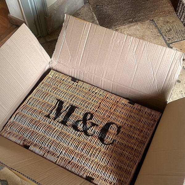 Branded Wicker Hamper With Logo, Personalised Bespoke Corporate PR Gift ...