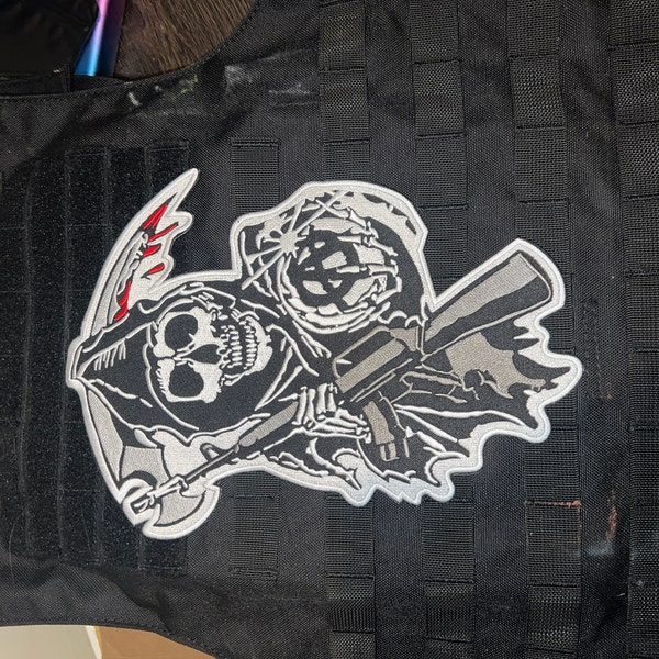 Sons of Anarchy Jax Teller Leather Vest Embroidered Patches Set Iron on ...