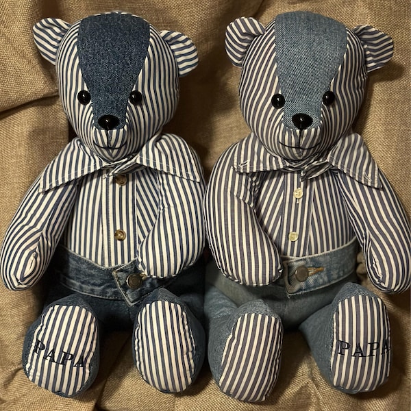 Keepsake Memory Bear-jointed, Upcycled From Your Own Fabric, Sweaters ...