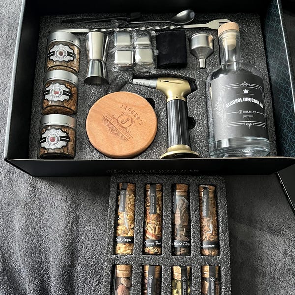 DIY Cocktail Infusion Kit and Whiskey Smoker 24pc - Whiskey Lover Gift ...