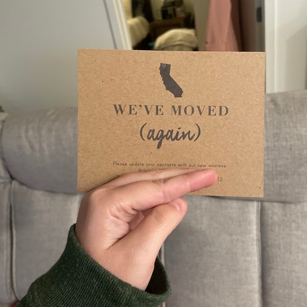 PERSONALIZED POSTCARD SET: We've Moved Again Postcards, Moving ...