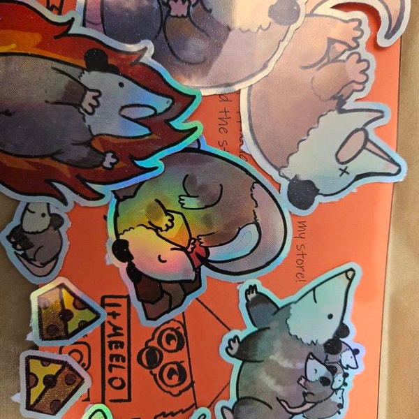 Cute and Violent - Holographic Waterproof Stickers, Axolotl Sticker ...
