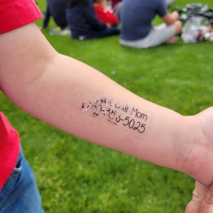 Temptoo the Child Safety Tattoos Safety ID Tattoos - Etsy