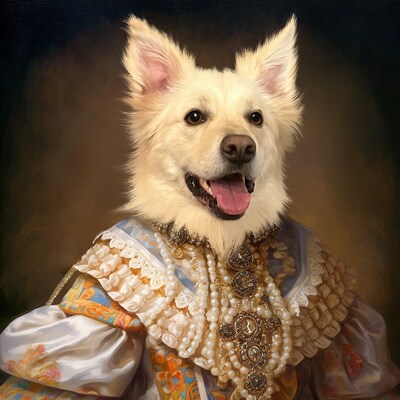 Custom Renaissance Pet Portrait Royal Dog Painting Pet - Etsy