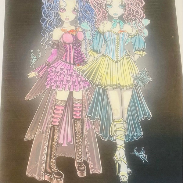 Haylee & Maegan - Grayscale - Digital Download - Coloring Page ...