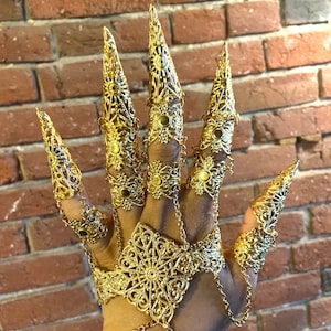 Full Hand Claws ophelia Gothic Jewelry Gift Finger Claw Goth Galentines ...