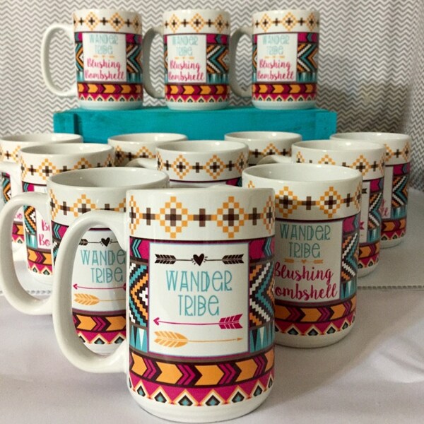 Tribal Digital Paper: "colorful Tribal Patterns" With Triangles ...