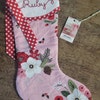 Baby First Christmas Stocking , Personalized Christmas Stocking, Pink ...