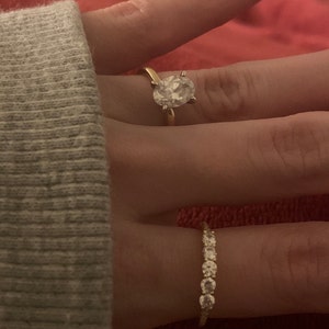 Dainty CZ Stacking Ring Gold Minimalist Ring CZ Ring Simple | Etsy