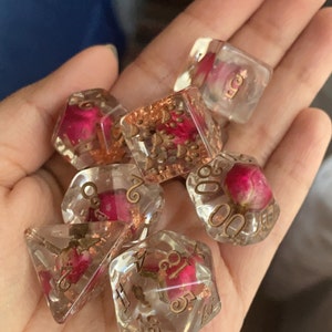 Blue Flower Dnd Dice Set Polyhedral Dice D&D Dice Dungeons - Etsy