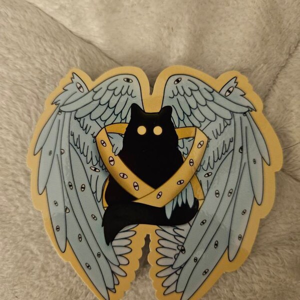 Biblically Accurate Void Cat | Angel Wing Stickers, Biblically Accurate ...