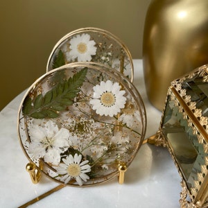 Resin Coasters Dried Flower Coasters Pressed Flowers | Etsy