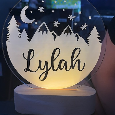 Garden and Floral LED Photo Frame Lamp Personalized Light-up Name Sign ...