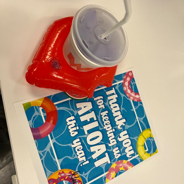 Pool Float Teacher Appreciation Sign, Thank You for Keeping Us Afloat ...