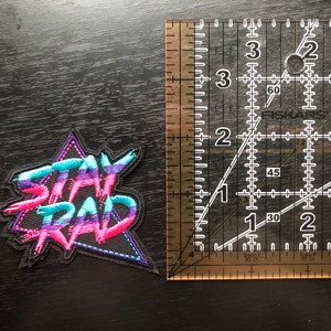 Stay Rad Retro Patch Neon Grand Theft Auto 1980's Retro Iron-on Patch ...