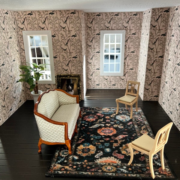 Miniature Dollhouse 1:12 Scale Furniture Living Room Sofa and Chair Tea ...