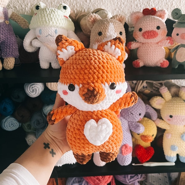 Crochet Pattern - Fatbelly Tangerine the FOX, Chubby Fox, Foxy ...