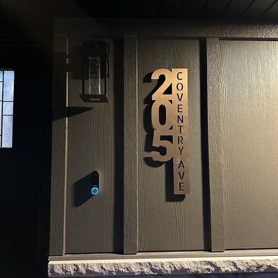 Address Sign Modern Plaque Aluminum Composite Vertical Offset Custom ...