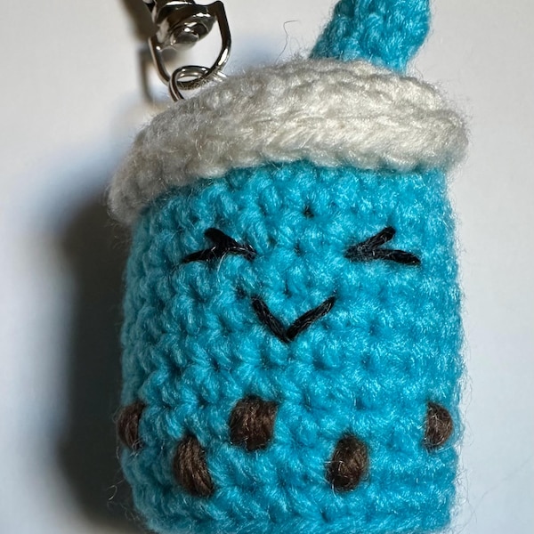Boba Tea Keychain Crochet Pattern, Cute Crochet Tiny Boba Tea Amigurumi ...