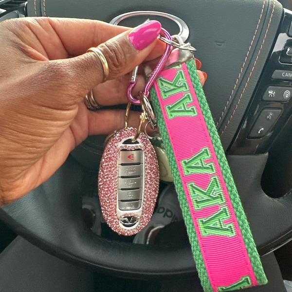 Handmade Alpha Kappa Alpha Sorority Inc Inspired AKA Key Fob Ribbon ...