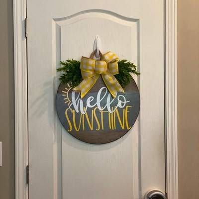 Summer Front Door Decor Hello Sunshine Summer Door Hanger - Etsy