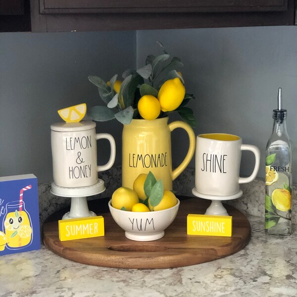 Lemon Tiered Tray Decor, Lemon Tiered Tray, Tiered Tray Decor, Summer ...