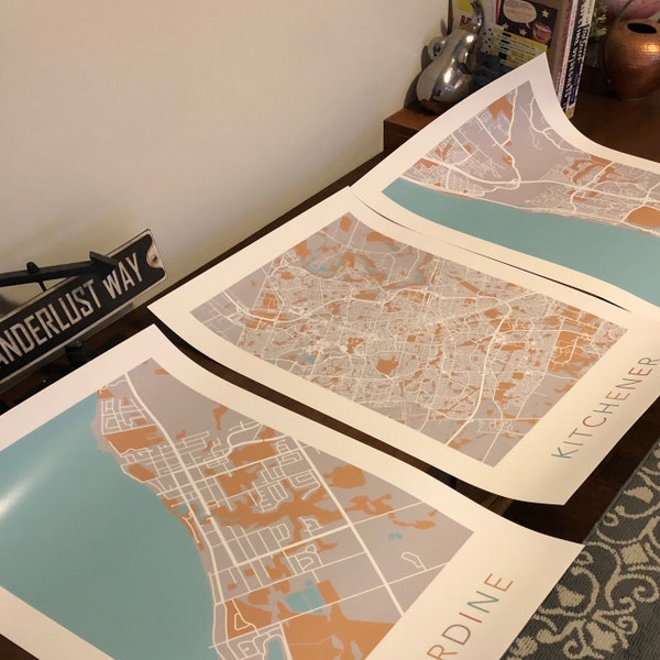 Custom City Map, Personalized Map, Any City Map, Custom Map Print ...