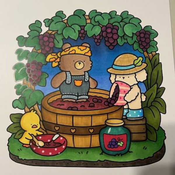 Comfy Days: Super Cute Animal Characters in Cozy Hygge Moments Coloring ...