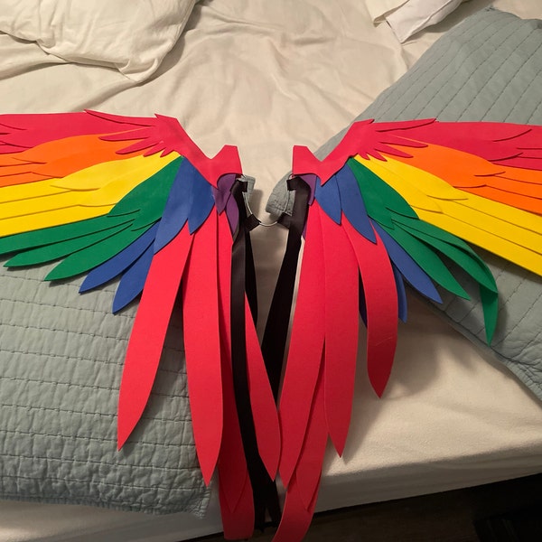 Realistic Rainbow Tailed Bird Cosplay Wings - Etsy