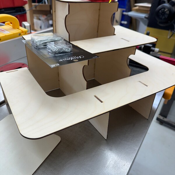 Laser Cut Display Stand Svg Files, 3 Shelf Retail Stand Files, Shelves ...