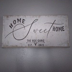 Home Sweet Home Sign Personalized Home Sign-for Above Couch-living Room ...