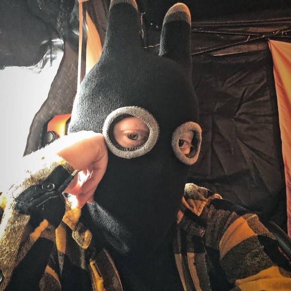 Indigo Ombre Bat Balaclava: Hand-knit Cotton Unisex Mask - Etsy