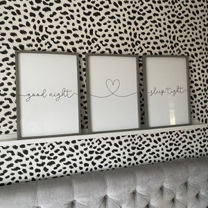 Good Night Sleep Tight Heart Prints, Set of 3, Bedroom Prints, Sleep ...