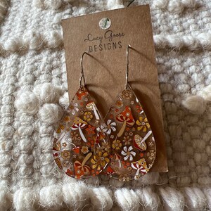 Clear Acrylic Bookshelf Teardrop Earrings, Librarian Earrings, Book ...