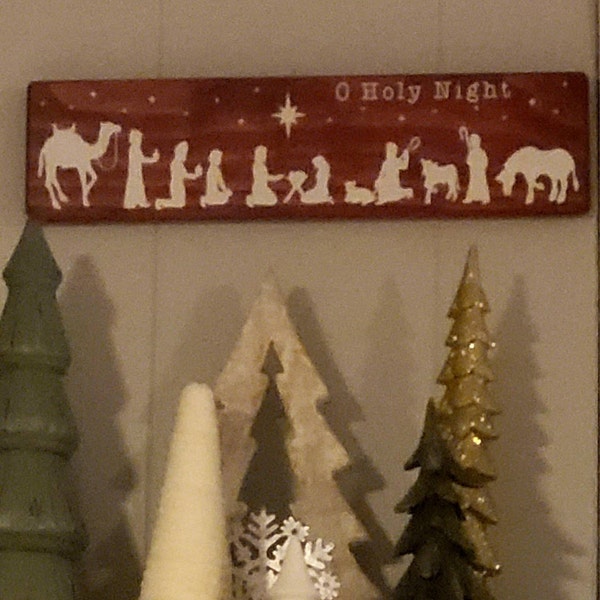 Christmas Nativity Sign Manger Scene Sign Christmas Decor Holiday Decor ...