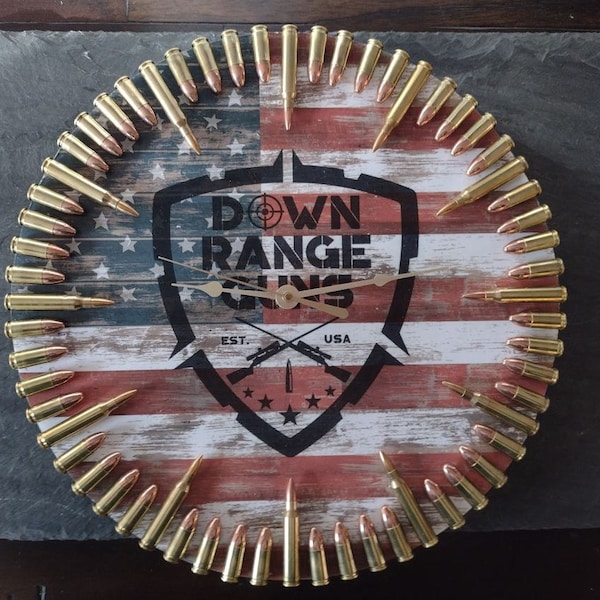 Original Patriotic Flag & Bullet Clock. the Ultimate Veteran Gift and ...
