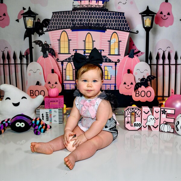 Spooky One 3D Letters, Spooky One Theme, Pink Halloween, Spooky One ...