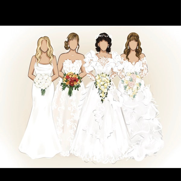 Mother of the Bride Illustration/ Mother of the Groom Illustration With ...