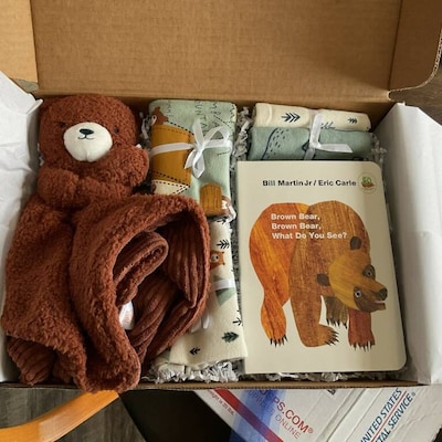 Gender Neutral Baby Shower Gift, Gender Neutral Animal Gift Box, New ...