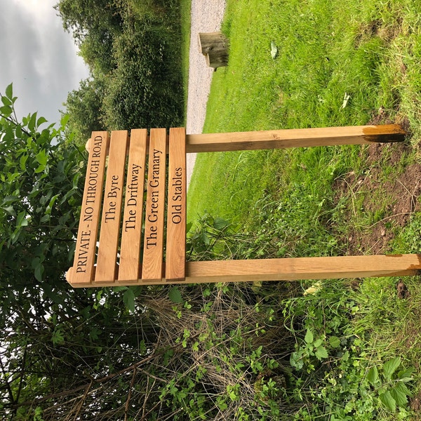 Engraved Oak Swinging Sign: Personalized Outdoor Address Plaque - Etsy UK