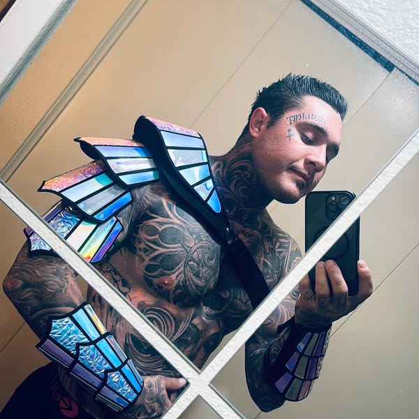 Holographic Volt Arm Bracers | Burning Man Jewelry | Rave Accessories ...