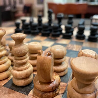 Rustic Chess Set, Unique Medium Size Chess Set , Custom Monogrammed ...